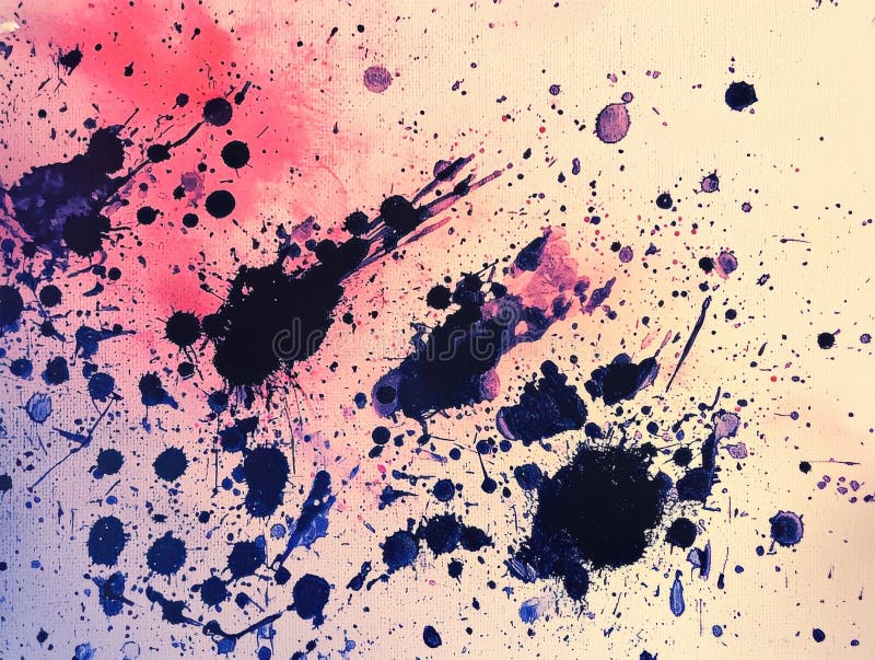 Bold Red and Blue Paint Splat Spreading Across a Clean White Surface ...
