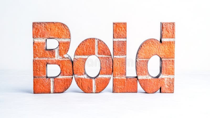 Bold Red Brick Letters Spelling the Word Bold on White Background Stock ...
