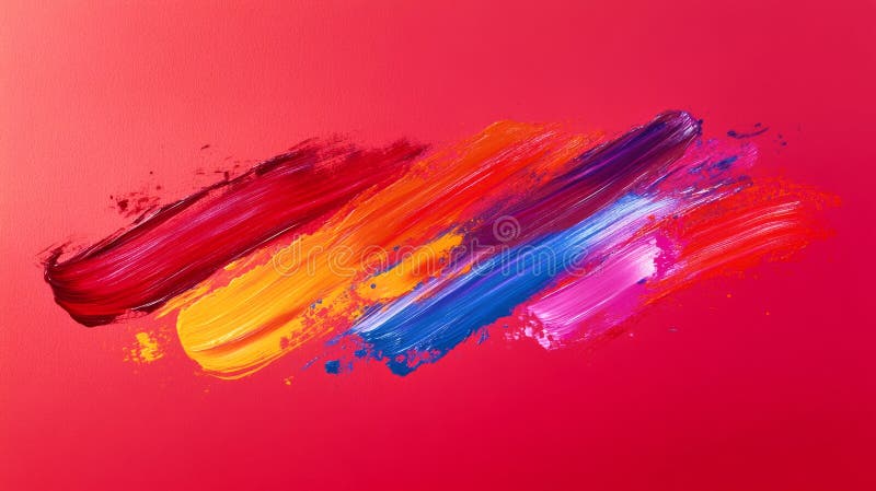 Bold Red Brushstroke Texture with Vibrant Watercolor Gradients on a ...
