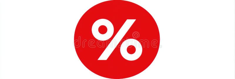 Bold Red Circle Featuring a Minus Percentage Icon Symbolizing a ...