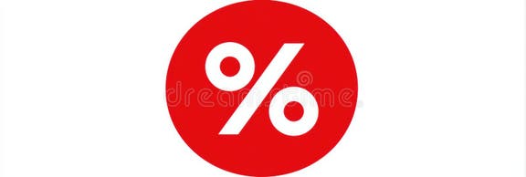 Bold Red Circle Featuring a Minus Percentage Icon Symbolizing a ...