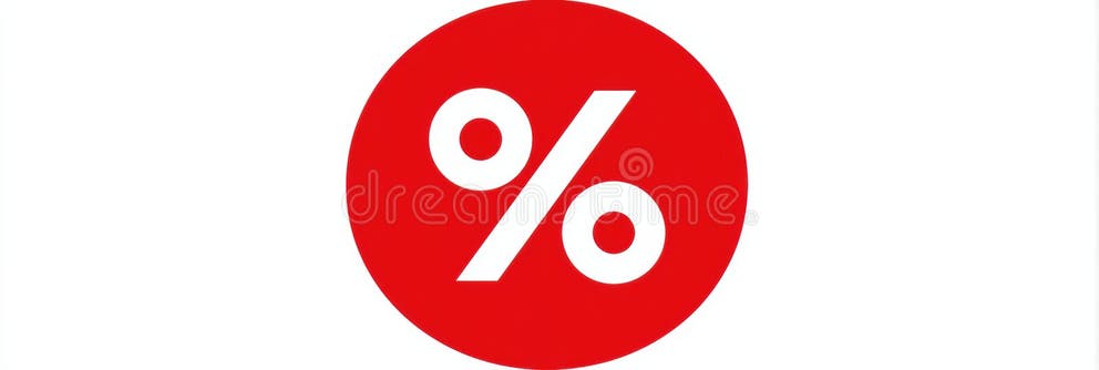 Bold Red Circle Featuring a Minus Percentage Icon Symbolizing a ...