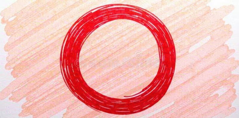 Bold Red Circle Frame, Hand Drawn Marker Texture , Artwork, Design ...