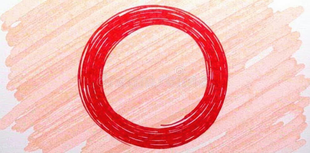 Bold Red Circle Frame, Hand Drawn Marker Texture , Artwork, Design ...