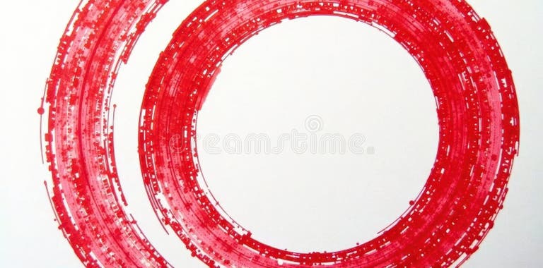 Bold Red Circle Frame, Hand Drawn Marker Texture , Round, Artwork ...