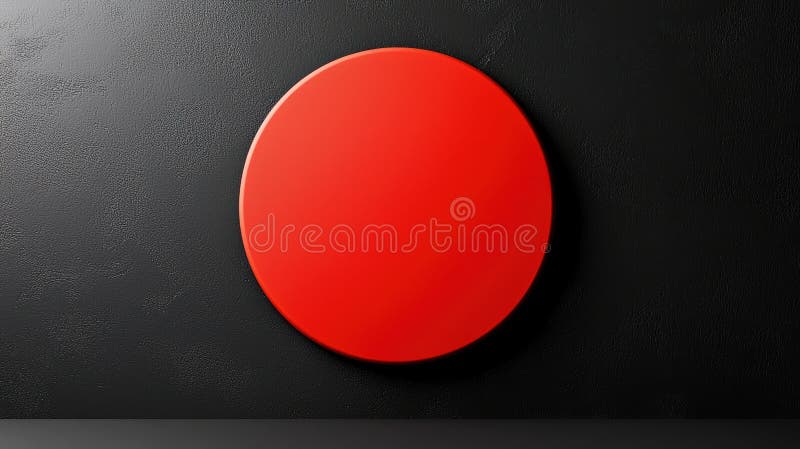 Bold Red Circle on Textured Black Wall, Abstract Minimalist Design Red ...