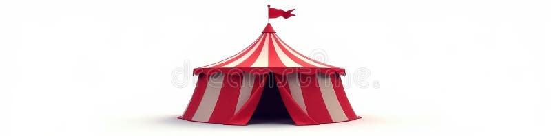 Bold Red Circus Tent, Vector Graphic, Isolated on White , Isolated ...