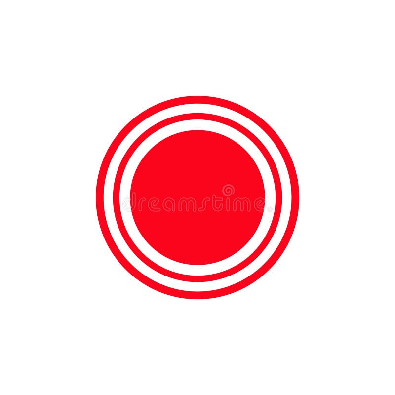 Bold Red Concentric Circles Design with a Striking Central Solid Red ...