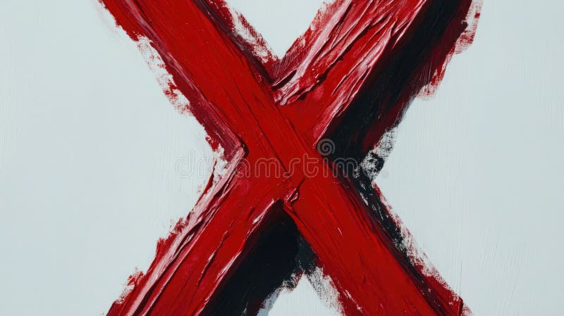 A Bold Red Cross Painted on a Clean White Surface Stock Image - Image ...