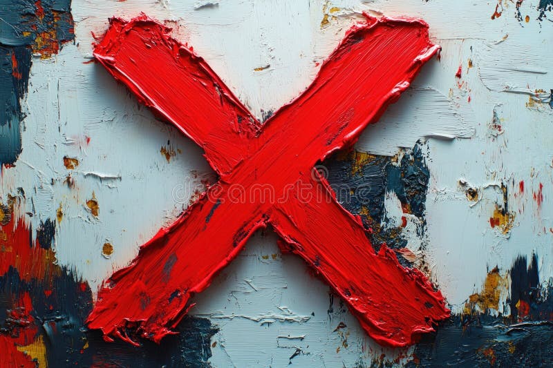 A Bold Red Cross Painted on a Clean White Surface Stock Photo - Image ...