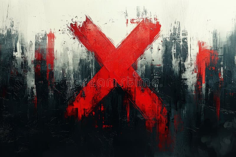 Bold Red Cross on Textured Black and White Background, Conveying Strong ...