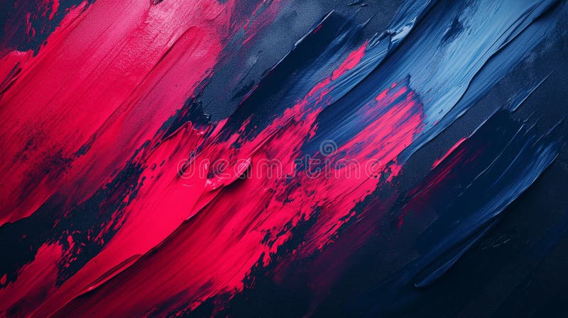 Bold Red and Deep Blue Abstract Brush Strokes on Textured Canvas Stock ...