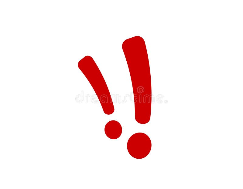 Red Exclamation and Dot Design Element for Branding Stock Vector ...