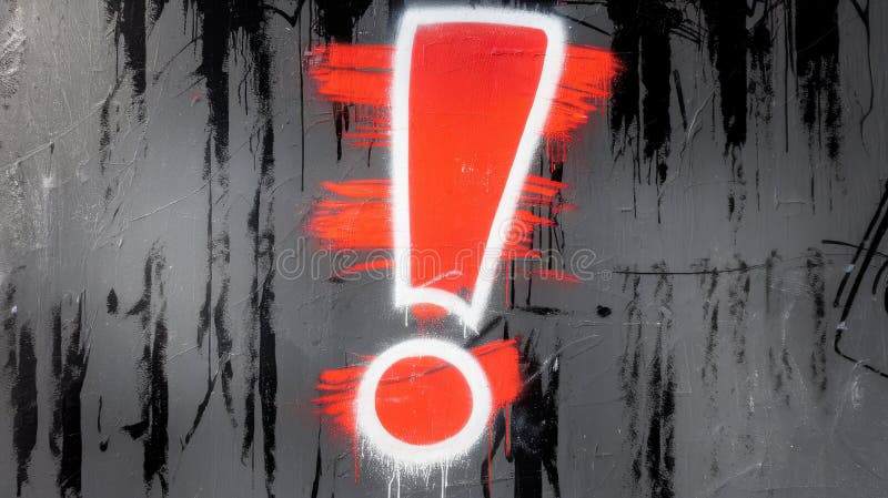 Bold Red Exclamation Mark on a Dark Textured Background, Conveying ...