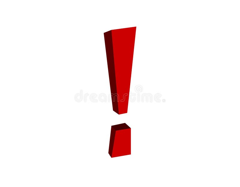 Bold Red Exclamation Mark on Plain Background Stock Vector ...
