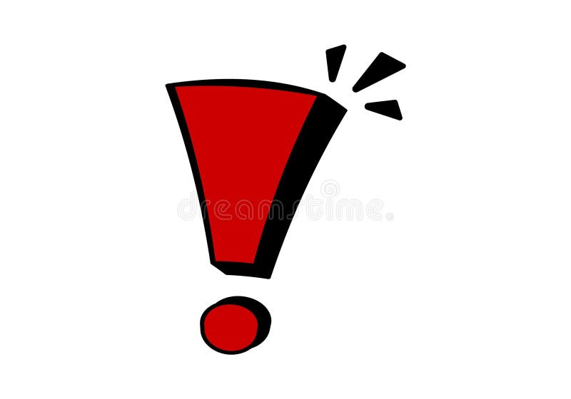 Bold Red Exclamation Mark with Shadow Effect Stock Vector ...