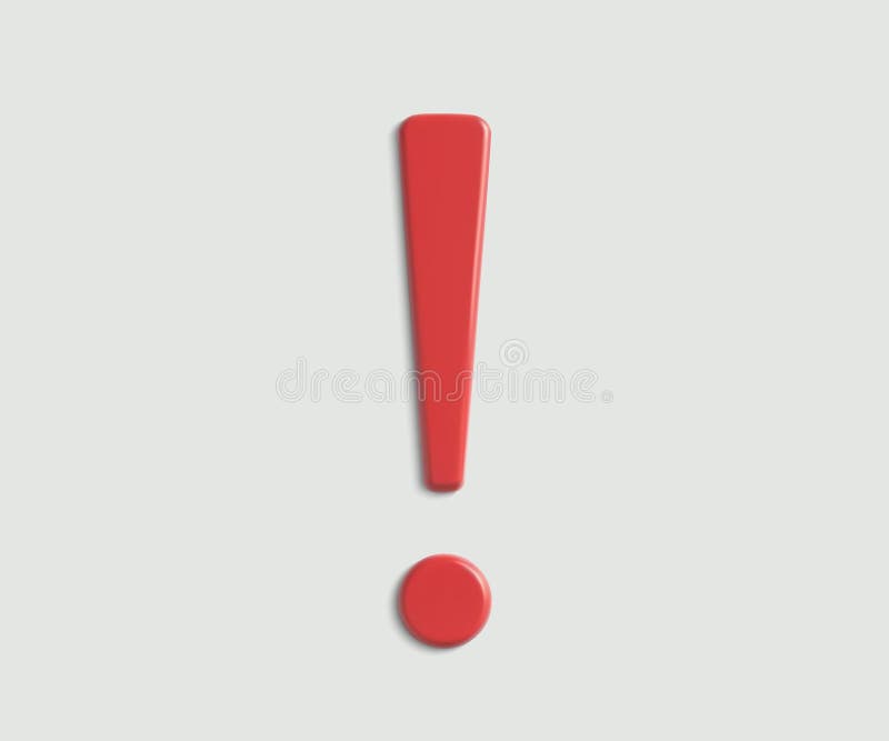 Bold Red Exclamation Mark Symbol on White Stock Vector - Illustration ...