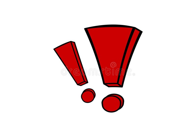 Bold Red Exclamation Marks in Cartoon Style Stock Vector - Illustration ...