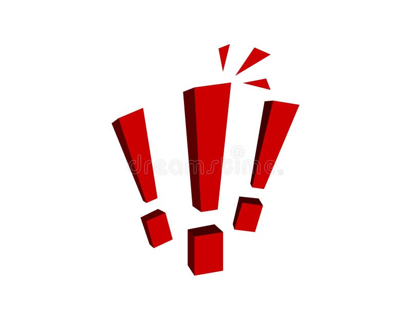 Bold Red Exclamation Marks in 3d Style Stock Vector - Illustration of ...