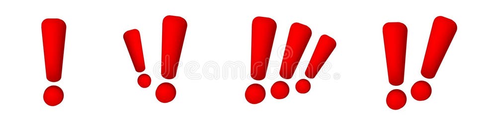 Bold Red Exclamation Marks in a Row Stock Illustration - Illustration ...