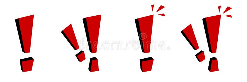 Bold Red Exclamation Marks in Various Styles Stock Vector ...
