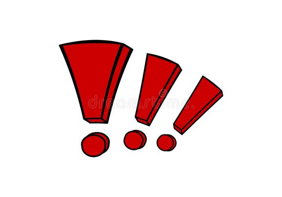 Bold Red Exclamation Marks on White Background Stock Illustration ...