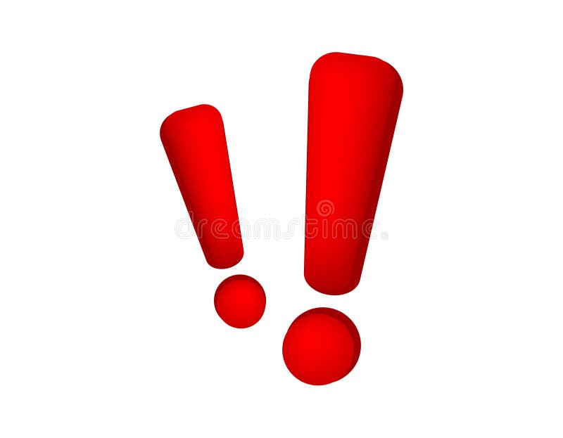Bold Red Exclamation and Question Marks on White Background Stock ...