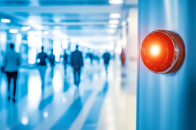 A Bold Red Fire Alarm Button on the Wall Lights Up, Seizing Attention ...