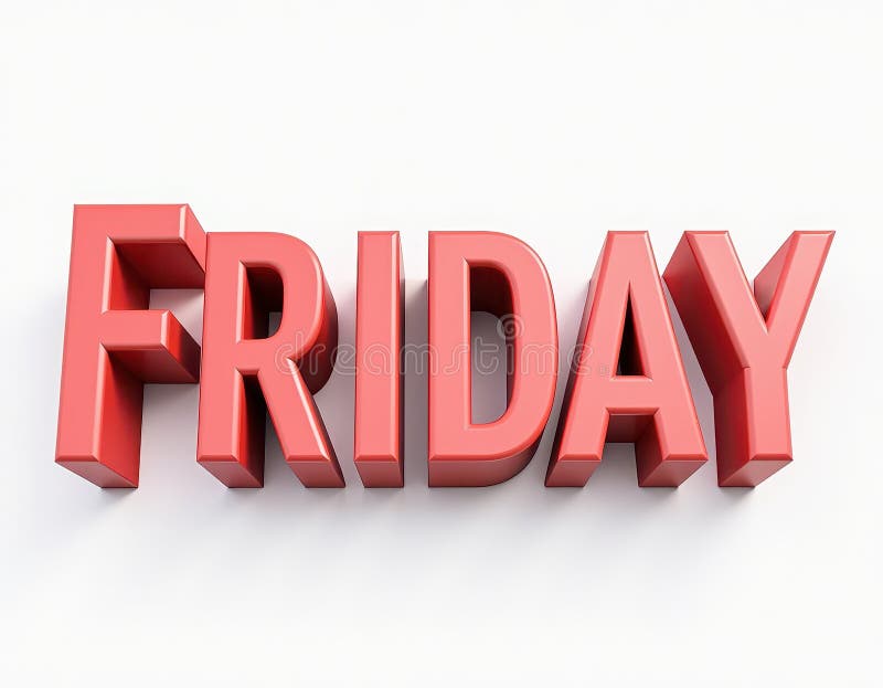 Bold Red Friday Text on a White Background Symbolizing the End of the ...
