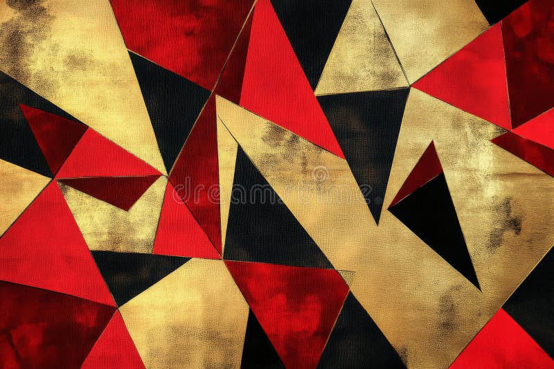 A Bold Red and Gold Geometric Design with Sharp Triangles and Diamonds ...