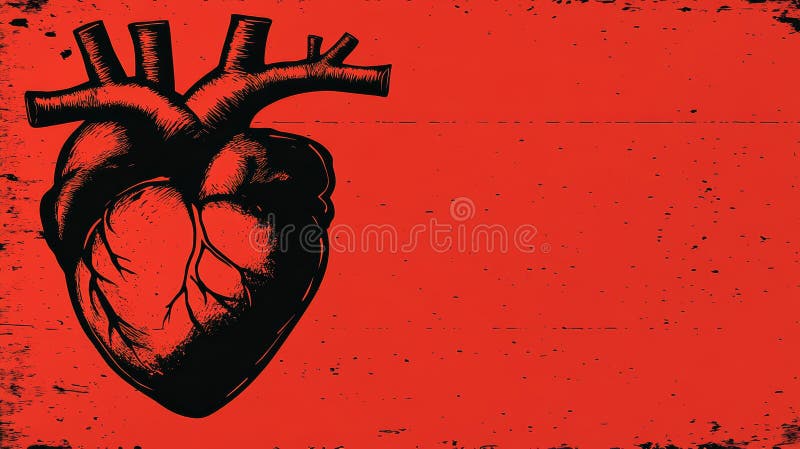 Bold Red Heart on a Solid Red Background, Symbol of Love, Passion, and ...