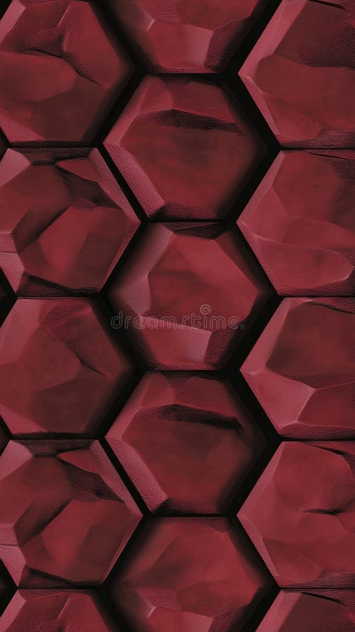 A Bold Red Hexagon Pattern Creating an Eye-catching Geometric Design ...