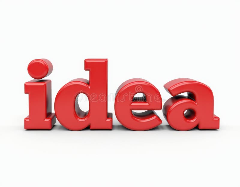 Bold Red Idea Text on a White Background, Emphasizing Creativity and ...