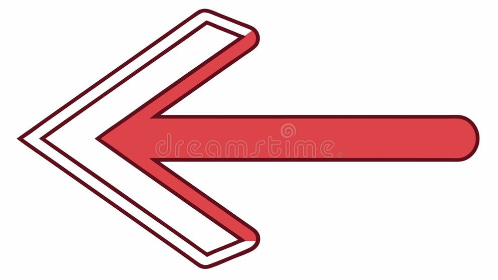 Bold Red Left Directional Arrow, Navigation and Pointer Icon, Vector ...