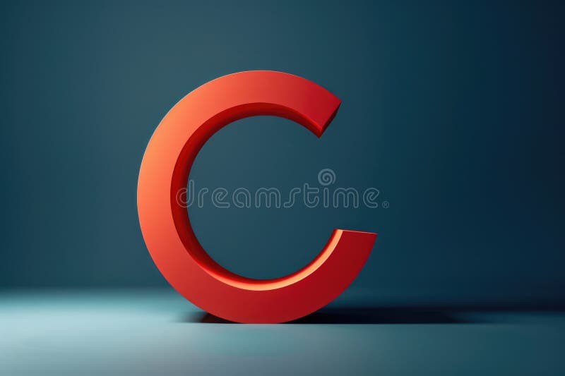 Bold Red Letter C on a Vibrant Blue Background. Perfect for Educational ...