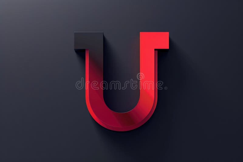 A Bold, Red Letter U on a Dark, Black Background Stock Image - Image of ...
