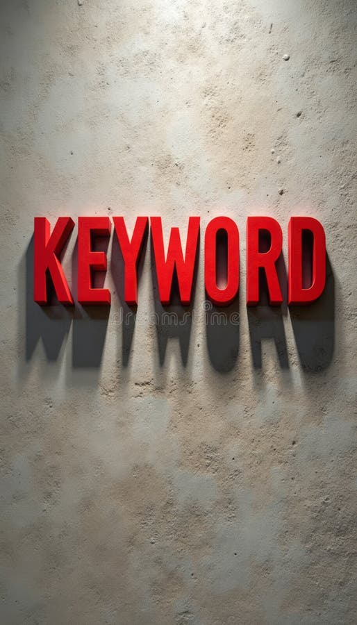 Bold Red Letters Spelling KEYWORD Cast Striking Shadows on a Textured ...