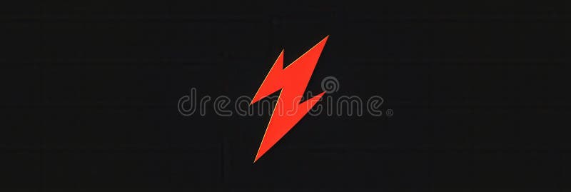 Bold Red Lightning Bolt Icon on Deep Black Background Creates Striking ...