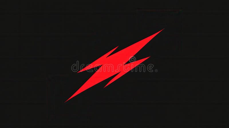 Bold Red Lightning Bolt Icon on Solid Black Background Showcases ...