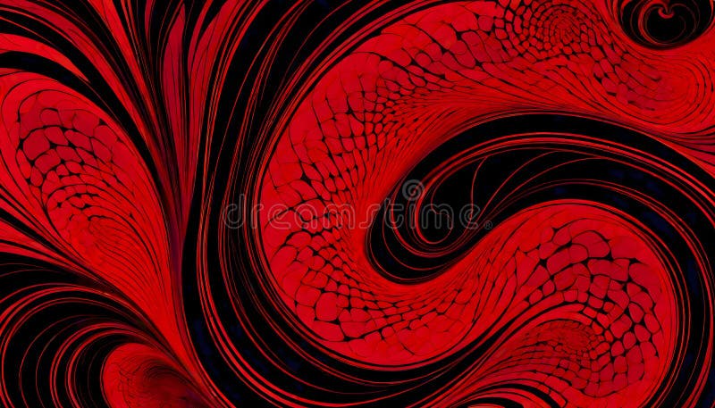 Bold Red Lines Creating Radiant Spiral Effect on Black Background ...