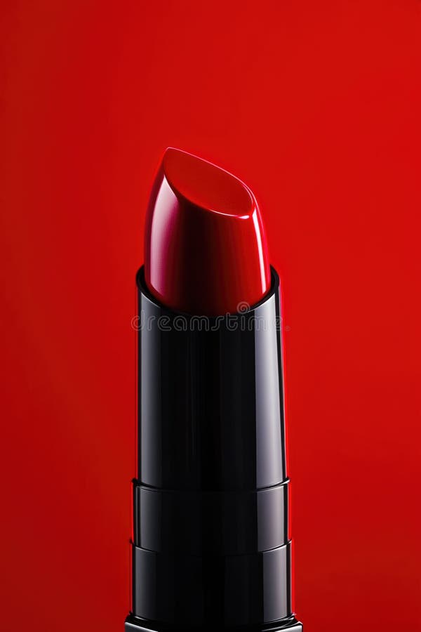 Bold Red Lipstick with Matching Red Background. Stock Illustration ...