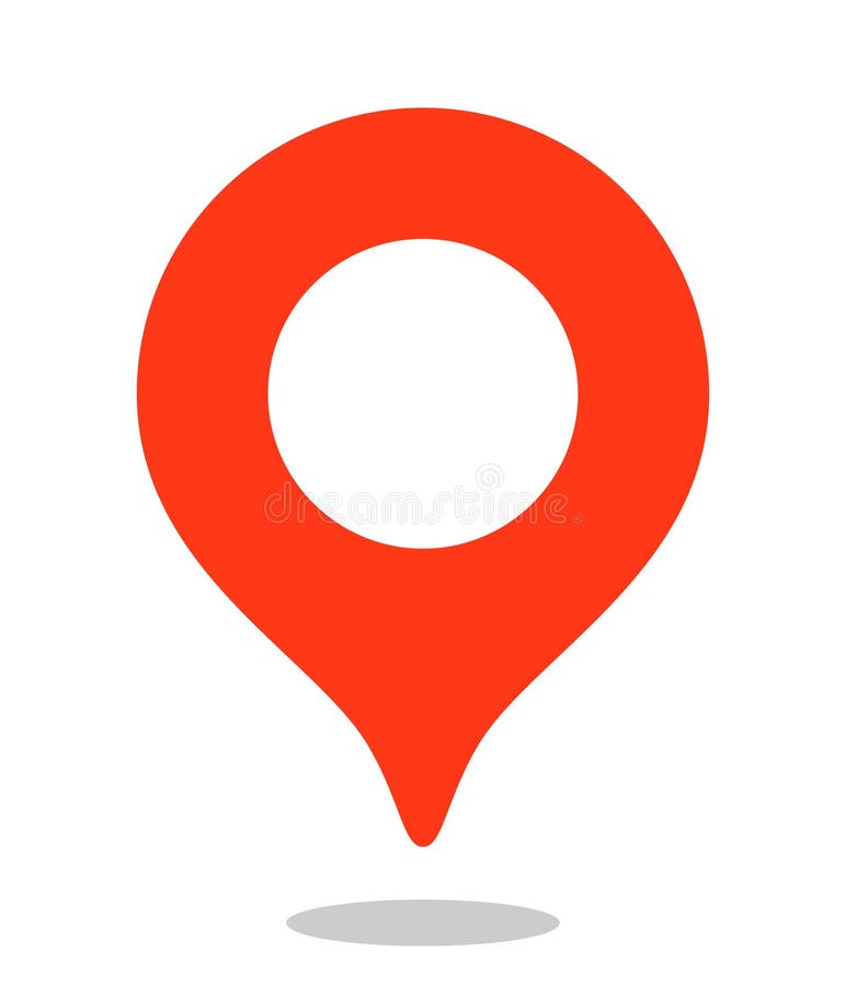 Bold Red Location Pin Icon with Shadow Stock Illustration ...