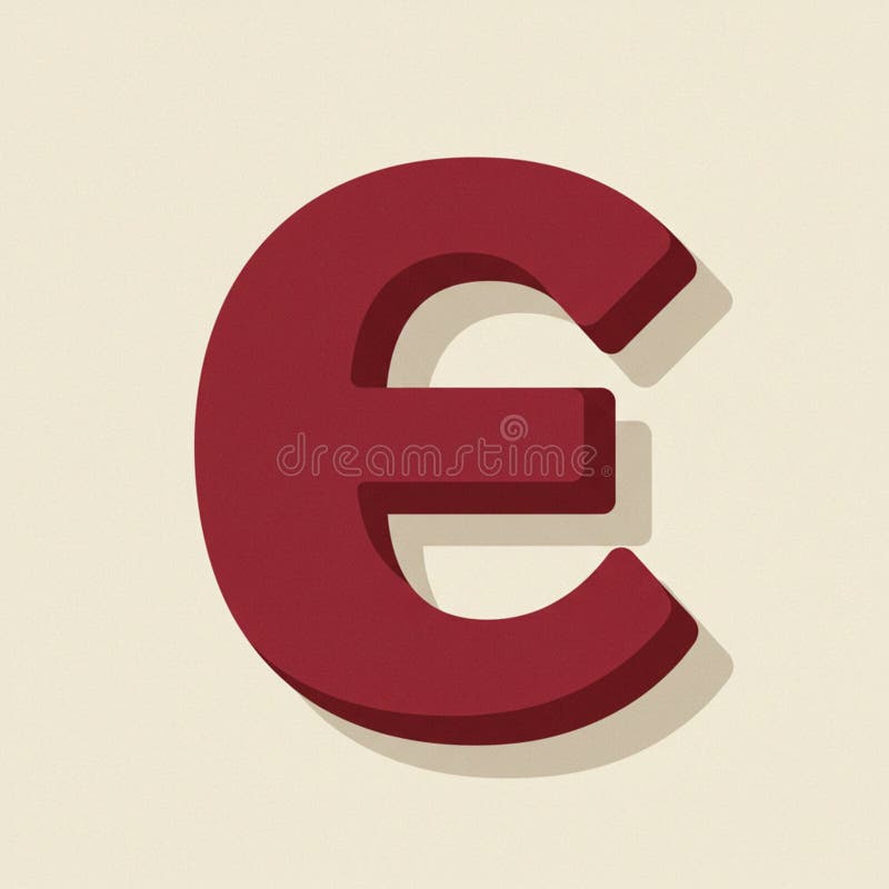Bold Red Lowercase "e" on a Light Beige Background. the Letter Has a ...