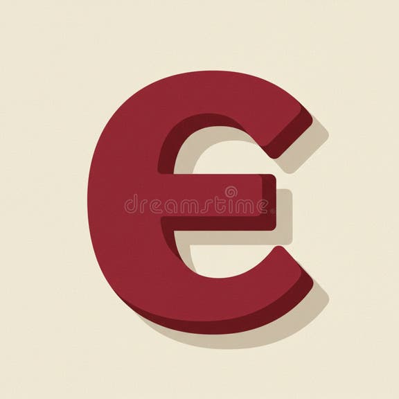 Bold Red Lowercase "e" on a Light Beige Background. the Letter Has a ...