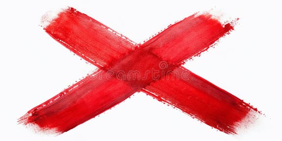 Bold Red X Mark Watercolor Brush Stroke a Powerful Visual ...