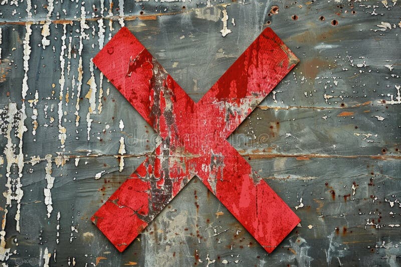 A Bold Red X Marked on the Side of a Building, Often Used To Indicate a ...