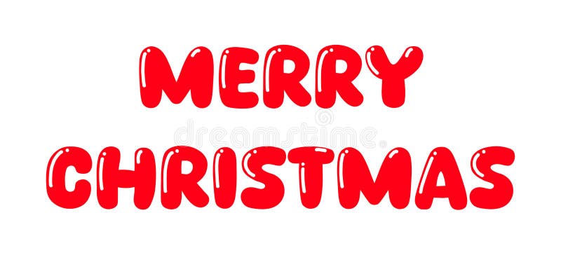 Bold Red Merry Christmas Text Greeting on White Background Cute ...