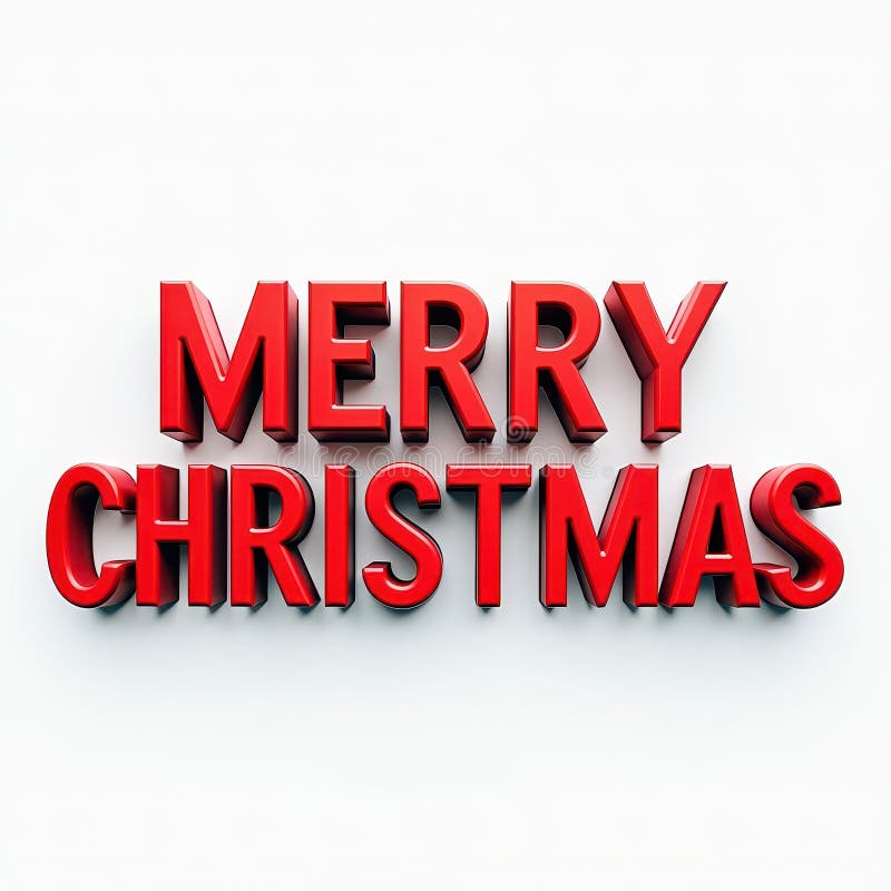 Bold Red Merry Christmas Text on a White Background. Stock Illustration ...