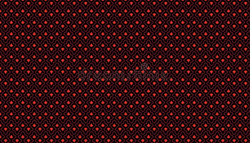 Red Moroccan Style Pattern on Black Background Stock Illustration ...