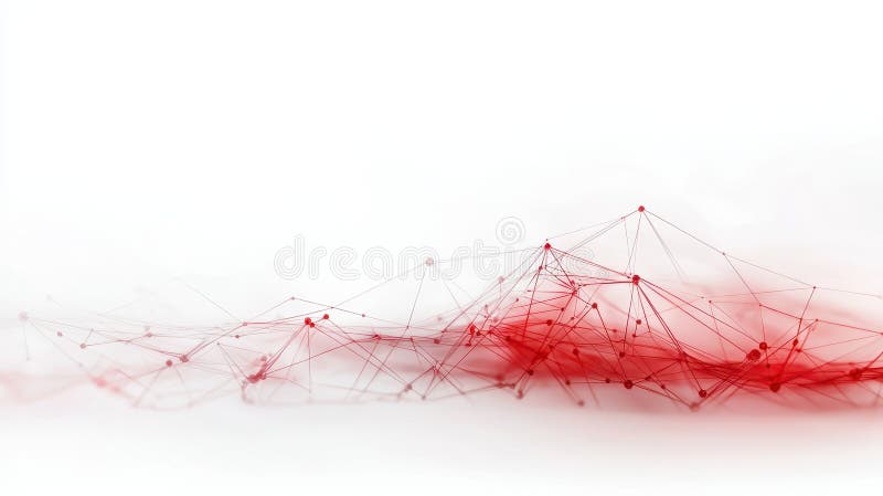 Bold Red Network Pattern on Clean White Background, Versatile Design ...